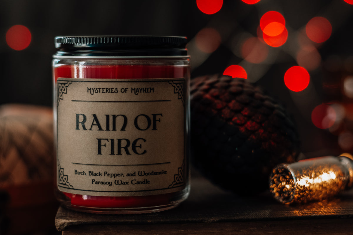 Rain of Fire - Birch, Black Pepper, and Woodsmoke Scented – Mysteries ...